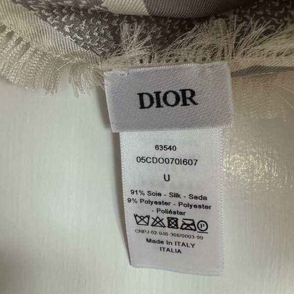 Dior | Accessories | Dior Oblique Square Scarf Gray Silk Twill | Poshmark